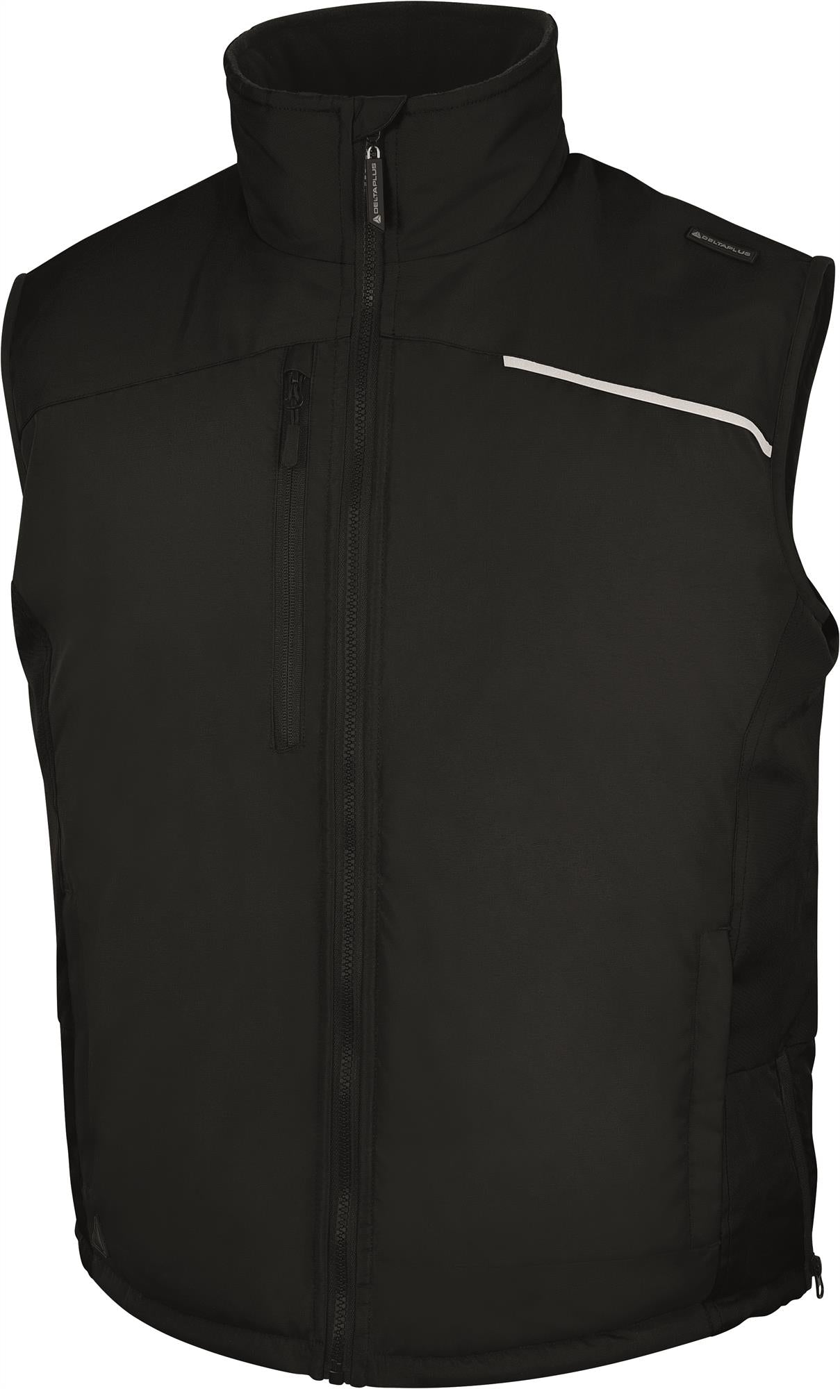 Delta Plus FIDJI3 black polar fleece lined vest gilet bodywarmer ...
